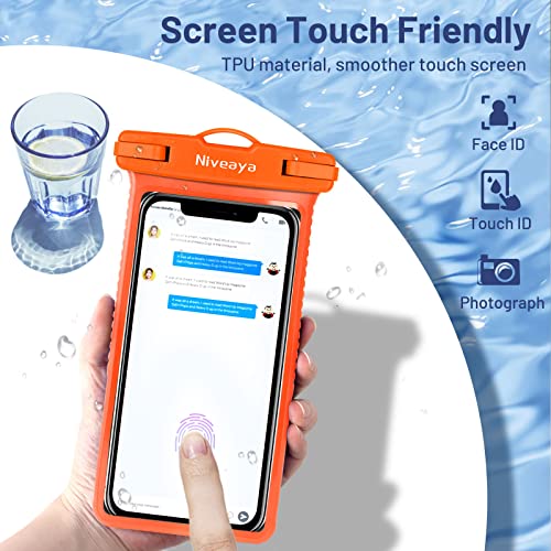 Niveaya Universal Waterproof Phone Case - 2 Pack, IPX8 Shockproof Waterproof Phone Pouch Dry Bag for iPhone 14 13 12 11 Pro Max SE 2020 XS Max XR X 8 7 6s Plus S10 S9 S20 S21 Note 20/10.