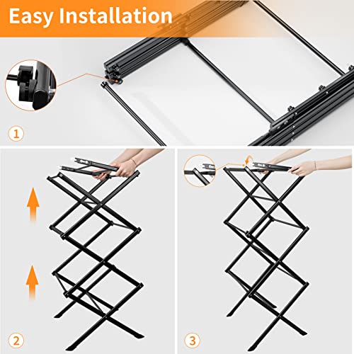 KeingGcopr Household Indoor Foldable Drying Rack Clothing, Laundry Drying Rack - 40" x 28.8" x 14.2", Space Saving Indoor&Outdoor, Black