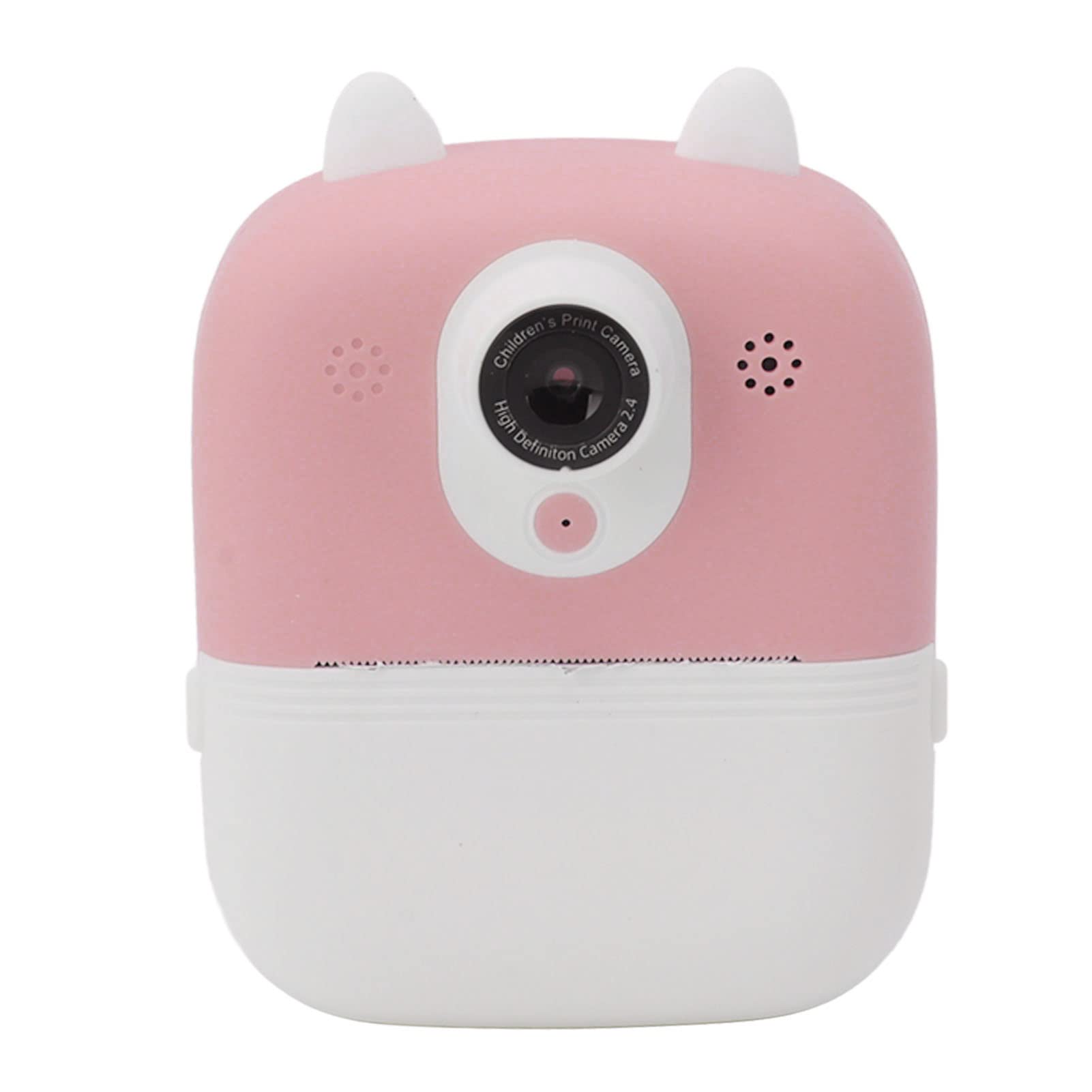 Camera, ABS Silicone Auto 2.4in 6 Filter Effects Kids Digital Camera 1080P Front and Rear Lens with Home Kits (Pink)