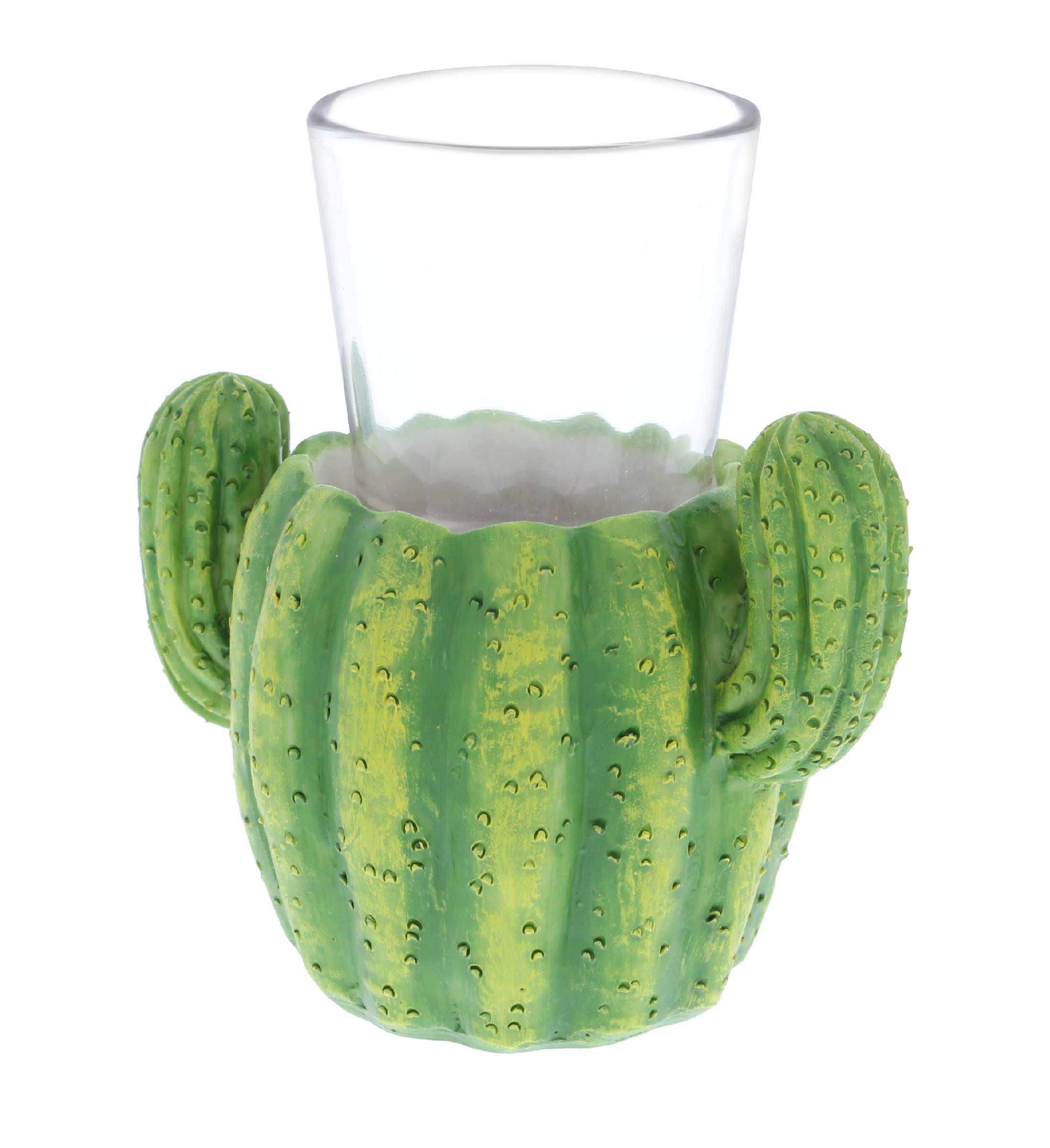 CoTa Global Green Cactus Plant Shaped Shot Glass Cool & Funny Whiskey Tequila & Alcohol Drinking Glass For Shots, Decor Shot Glasses 3.75" x 4" 1.5 Oz