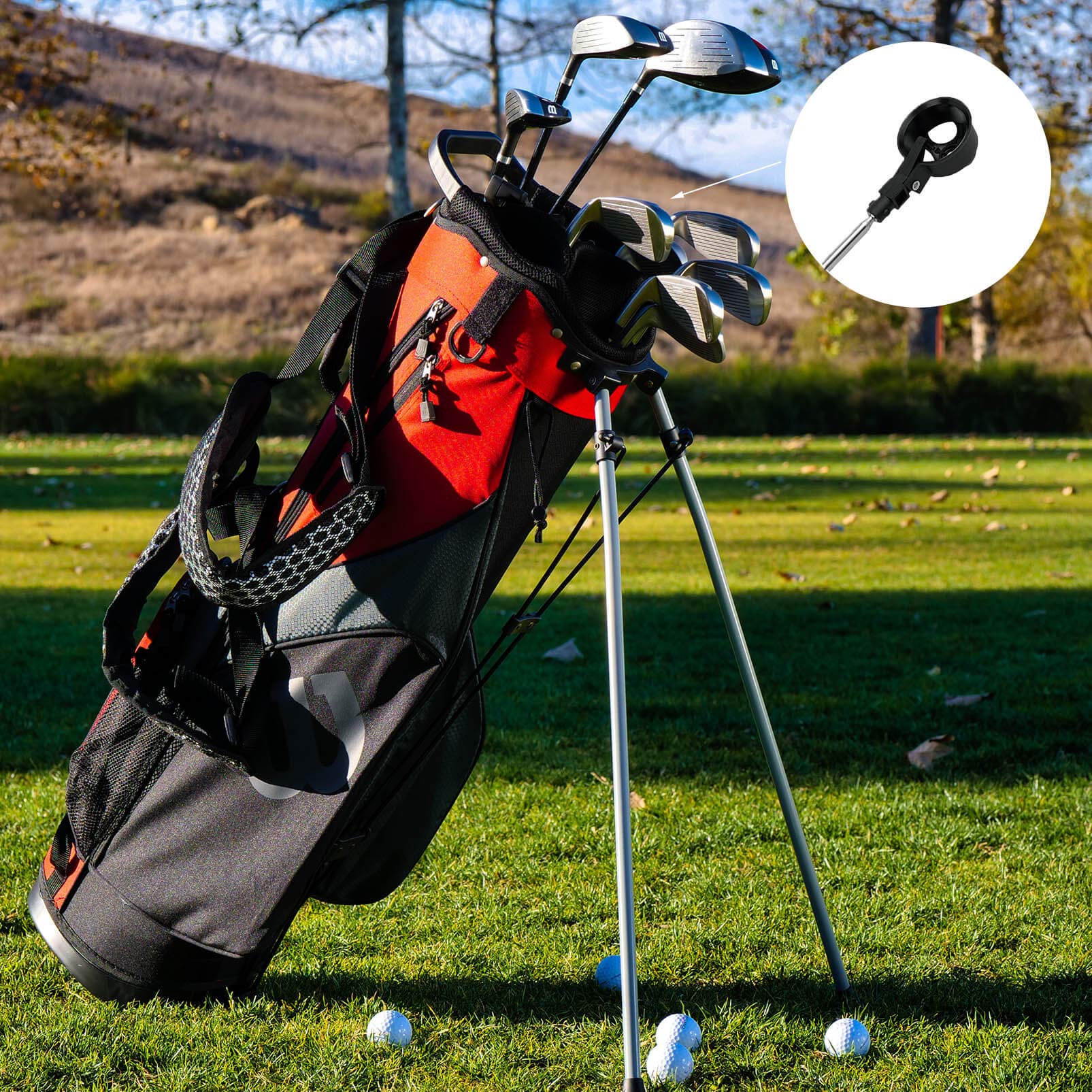 CZGRFE Golf Ball Retriever, Stainless Golf Ball Retriever Telescopic with Golf Ball Grabber for Putter, Golf Accessories, Gifts for Golfer