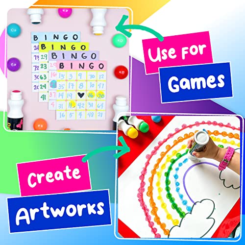 Chalkola 10 Washable Dot Markers for Toddlers - Paint Dotters, Bingo Markers Daubers | Dot Art Markers for Kids & Preschool, Dabbers Dot Paint Marker | Dot Markers for Kids with Free Activity Book
