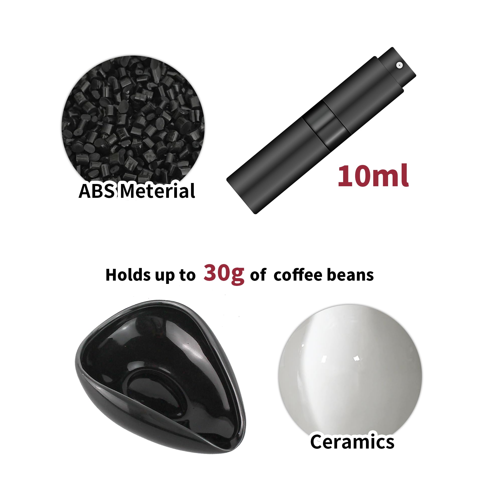 Generic Coffee Dosing Cup and Spray Bottle Set,Espresso Coffee Accessories For Reducing Coffee Power Static, small, black