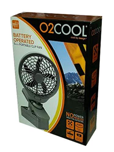 O2COOL 5" Battery Operated Clip Fan Grey