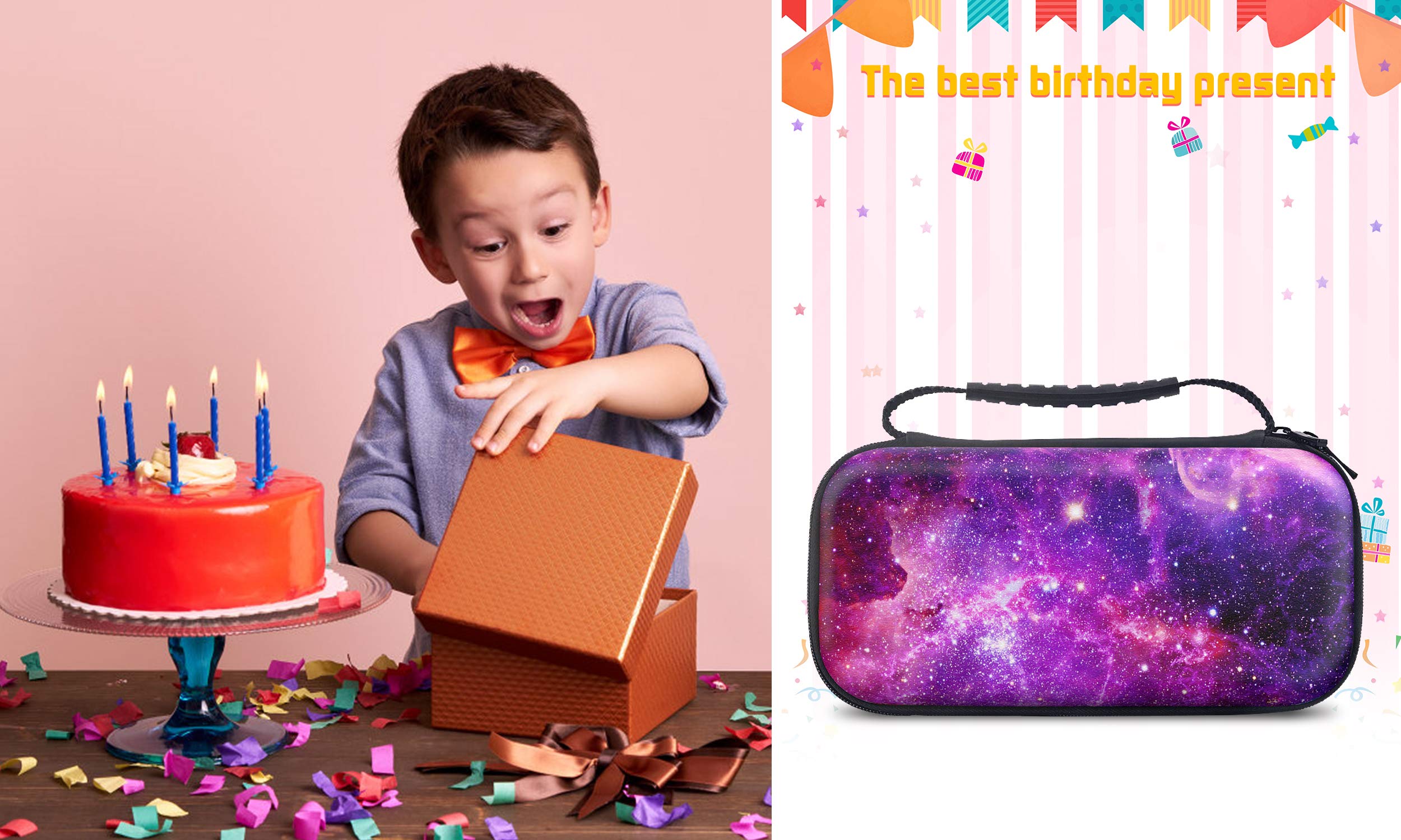 Retear Carrying Case for Nintendo Switch Lite 2019 Portable Travel Carry Cover Hard Shell Accessories with 8 Game Card Slots