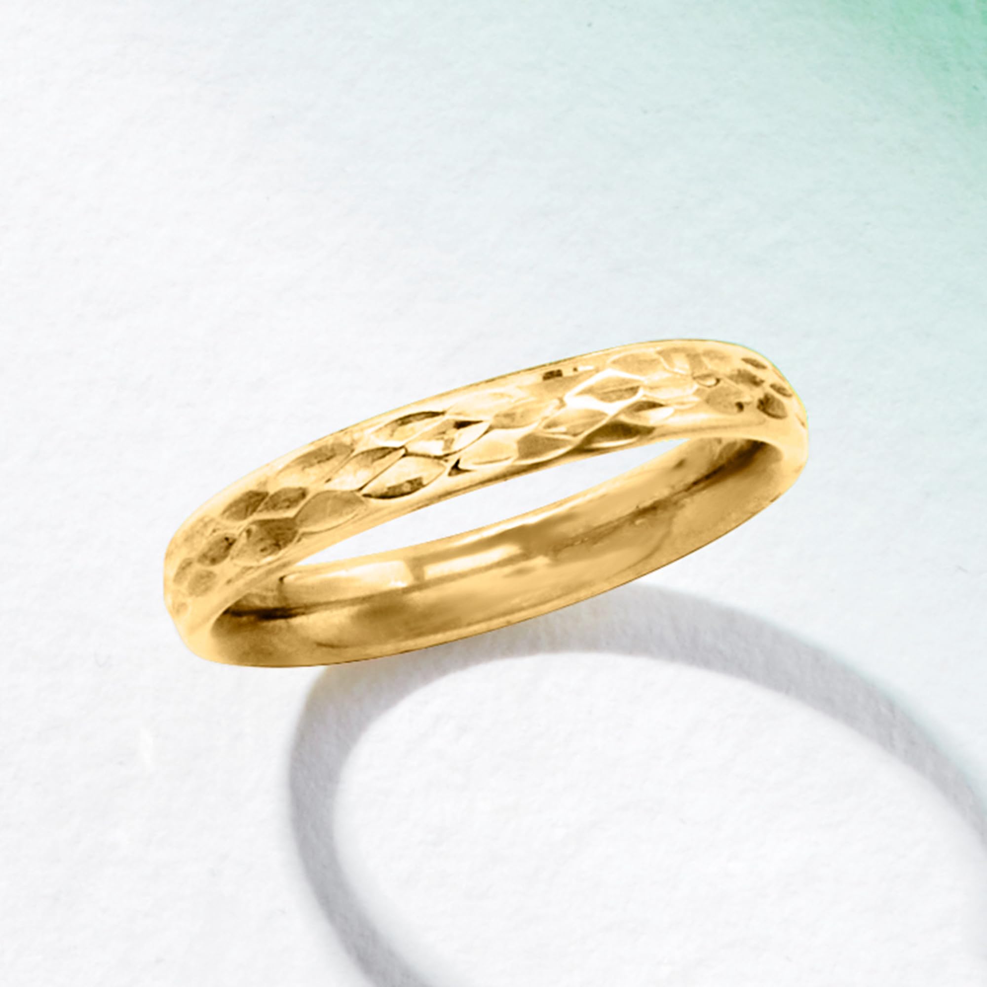 Canaria 10kt Yellow Gold Textured Ring. Size 8
