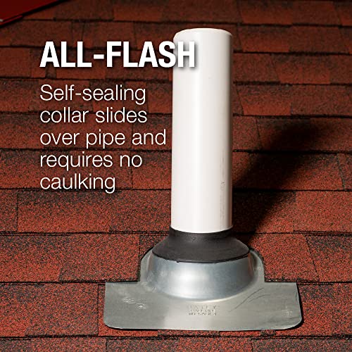 Oatey 11871 No-Caulk Galvanized Steel Roof Flashing, 1.5" - 3" pipe diameter