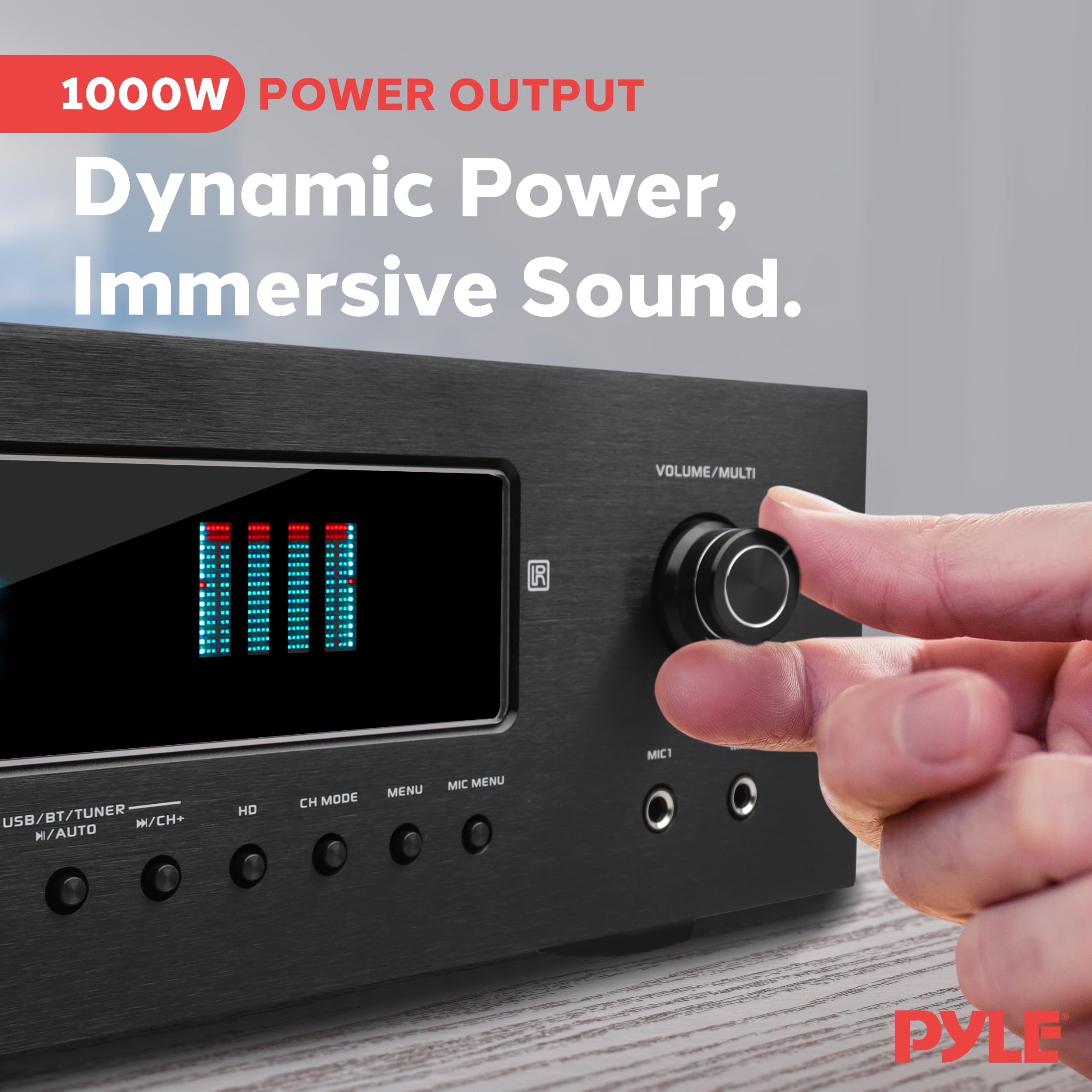Pyle 10’’ Portable PA Speaker System - Wireless BT Streaming PA & Karaoke Party Audio Speaker, Two Wireless Mic, Wired Microphone, Tablet Stand, Flashing Party Lights, MP3/USB//FM Radio - PHPWA10TB