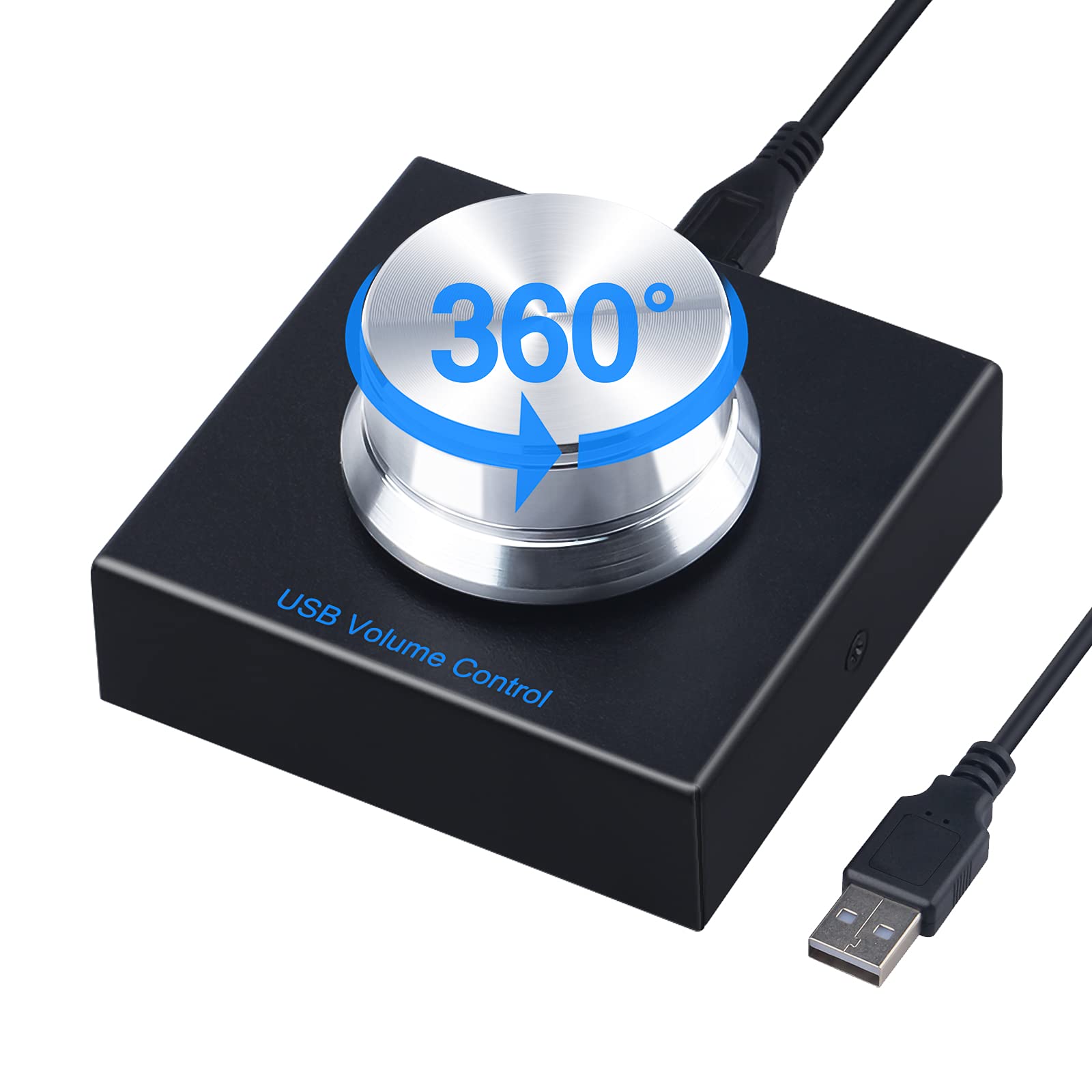 USB Volume Control Knob,Multimedia Controller with One-Click Mute Function,Audio Adjuster Compatible with Win7/8/10/XP/Mac/Vista/Android/IOS