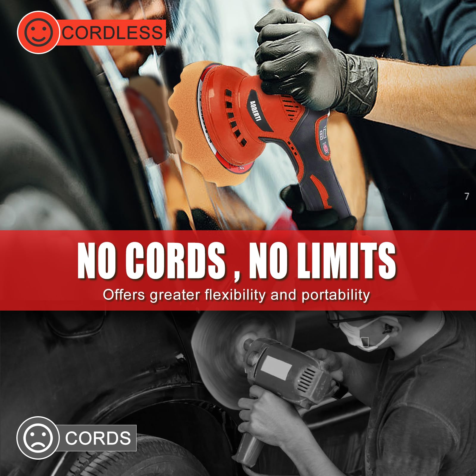 Cordless Buffer Polisher for Milwaukee 18V Max Battery, 6800RPM Max Variable Speed Brushless Motor Car Buffer, Lightweight & Low Noise, Rotary Polisher for Boat, Car Polishing and Waxing (Tool Only)