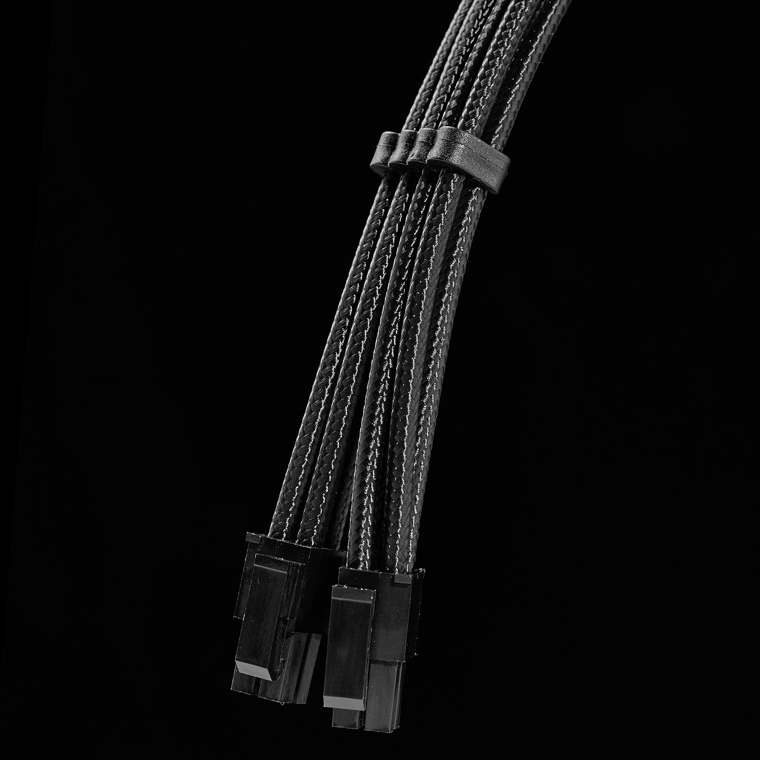 Black Sleeved Cable PSU Extension Cable Kit with 24-PIN 8-PIN 6-PIN 4+4-PIN Sleeved Cables for ATX Power Supply