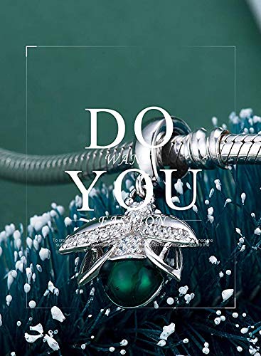 BOLENVI Green Ladybug Beetle Swarovski Crystals 925 Sterling Silver Dangle Pendant X Charm Bead For Pandora & Similar Charm Bracelets or Necklaces