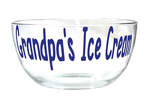 Papa's Ice Cream, Personalized Glass Ice Cream Bowl for Girls or Boys, Gift for Men, Green Grandpa