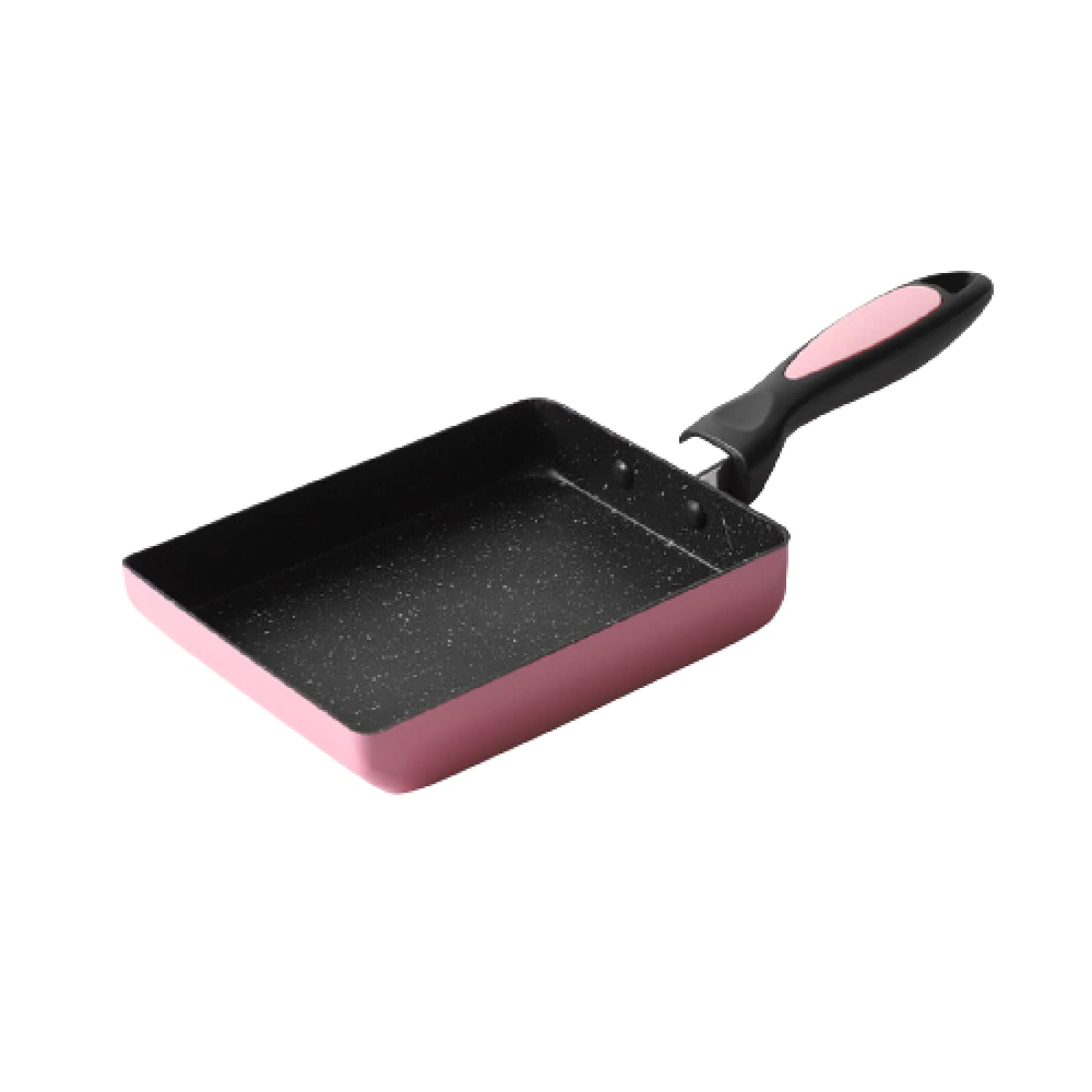 Japanese Style Frying Pan Square Maifan Stone Pot Non-stick Pan 13X18cm黑色木纹柄