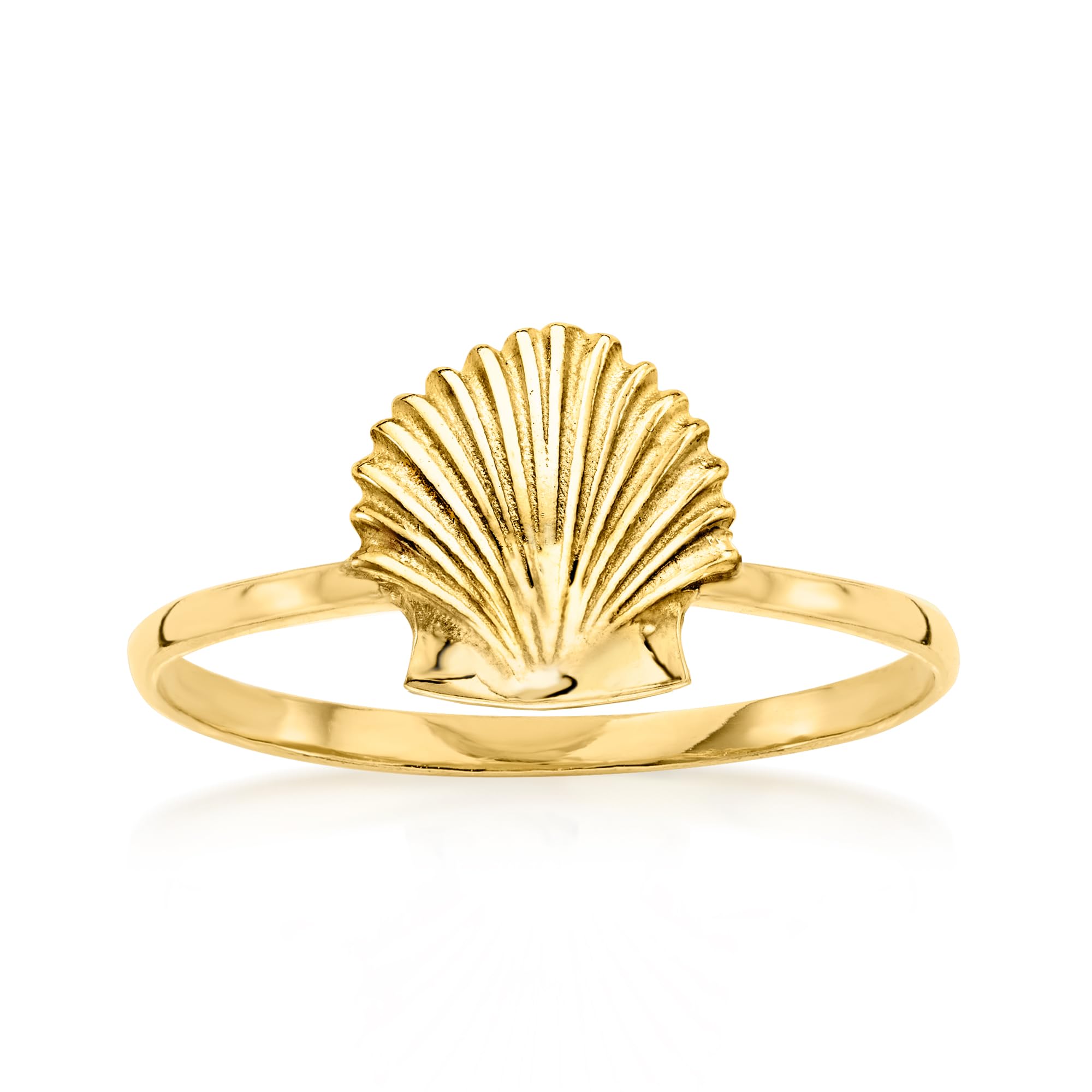 Canaria 10kt Yellow Gold Scallop Sea Shell Ring. Size 7