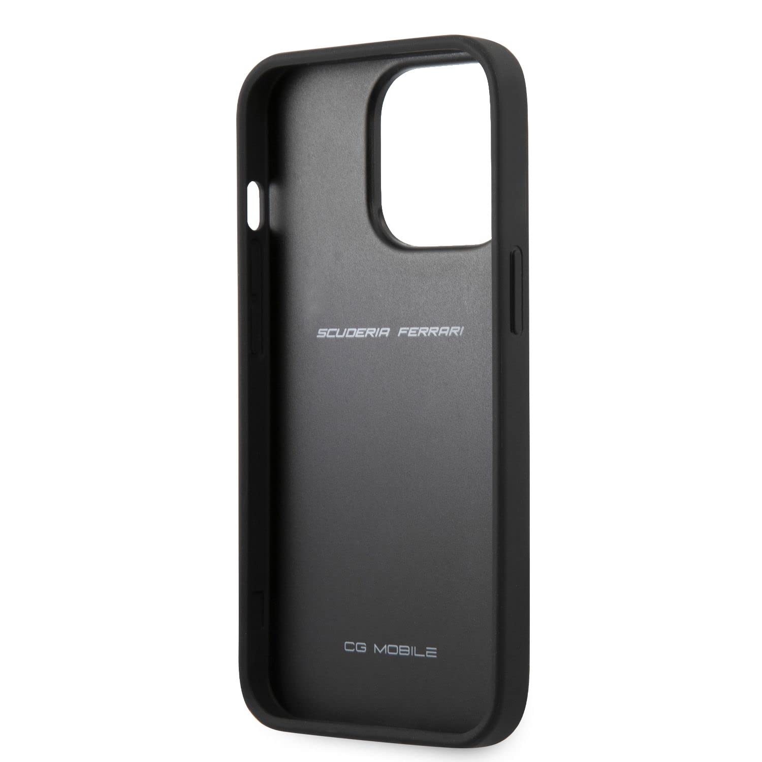 CG MOBILE Ferrari Phone Case for iPhone 13 Pro in Gray with Quilt & Yellow Edge, Real Leather Protective & Durable Case with Easy Snap-on, Shock Absorption & Signature Logo