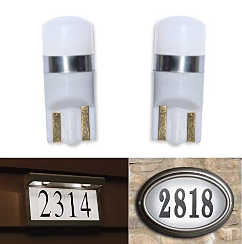 Birsppy Lighted Address Sign Premium LED Replacement Bulb Kit | 10-30 Volt AC/DC Compatible | Fits Miniature Wedge Sockets | Pack of 2 Bulbs