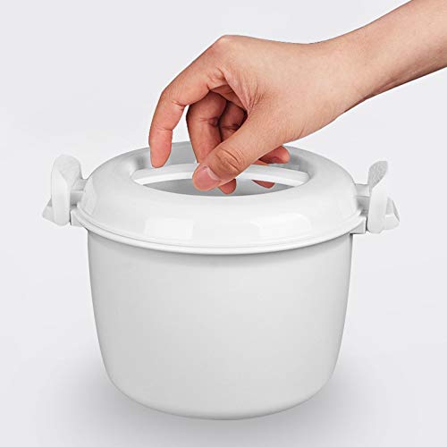 Geynutaly Microwave Rice Cooker Multifunction Small Lunch Container Microwave Cooker Cookware for Microwave Oven 17.5x21x14cm