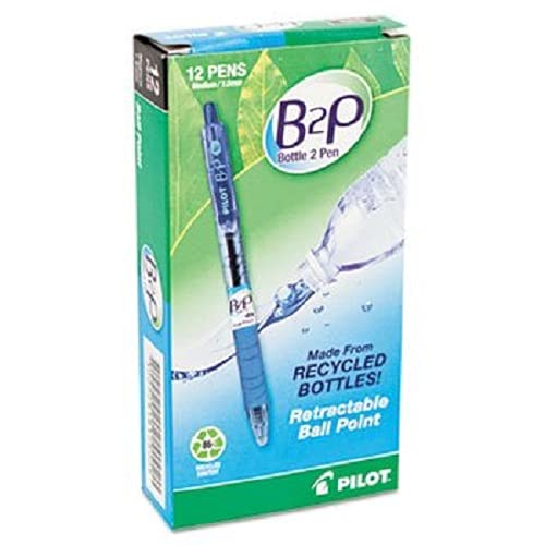 Pilot Ballpoint Pen, Retractable, Rubber Grip, Medium Point, Blue, 12 pens (PIL32801)