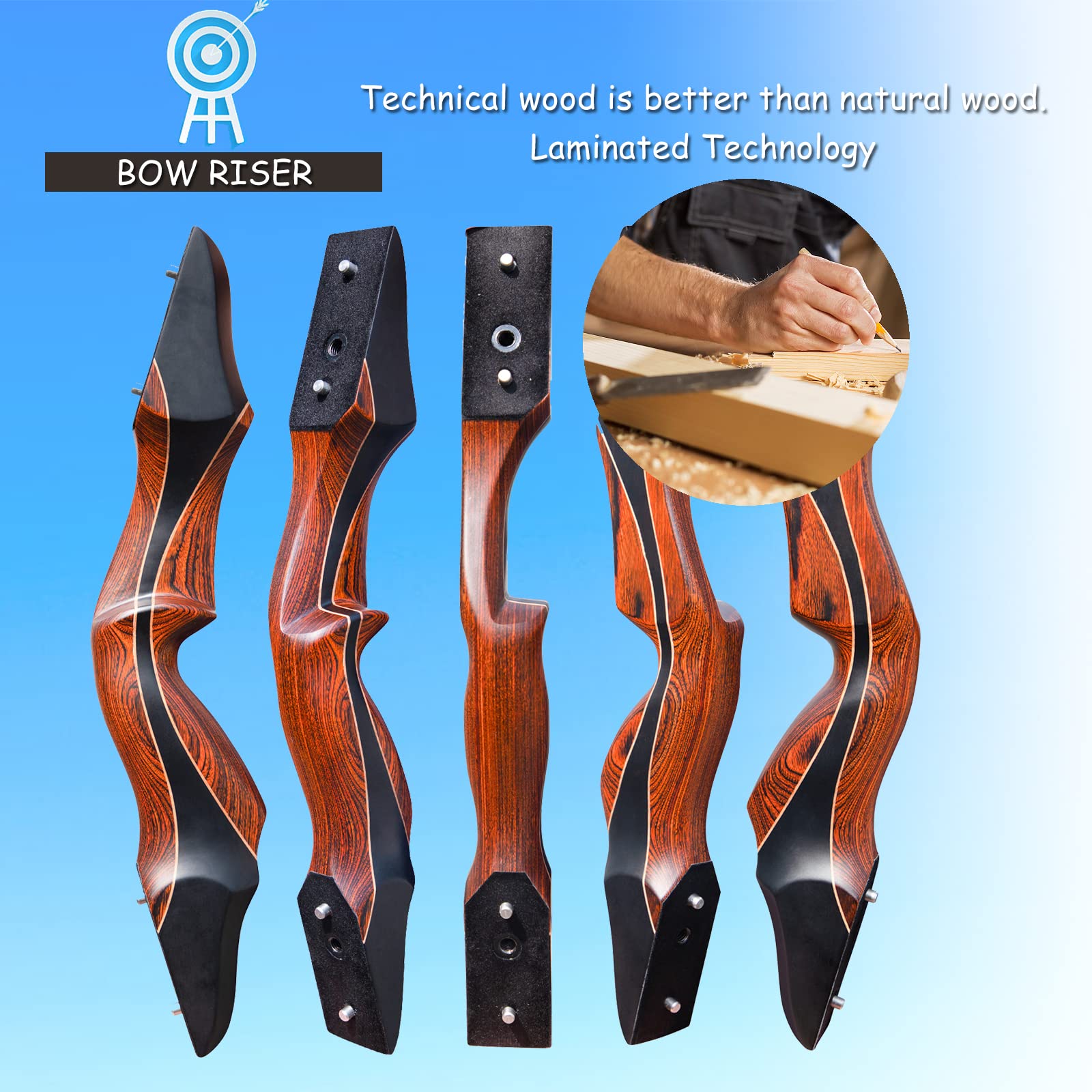 D&Q Archery 60" Takedown Hunting Recurve Bow and Arrows Set for Adults 30-45LB Wooden Right Hand Longbow Kit for Practice Competition (35LBS)
