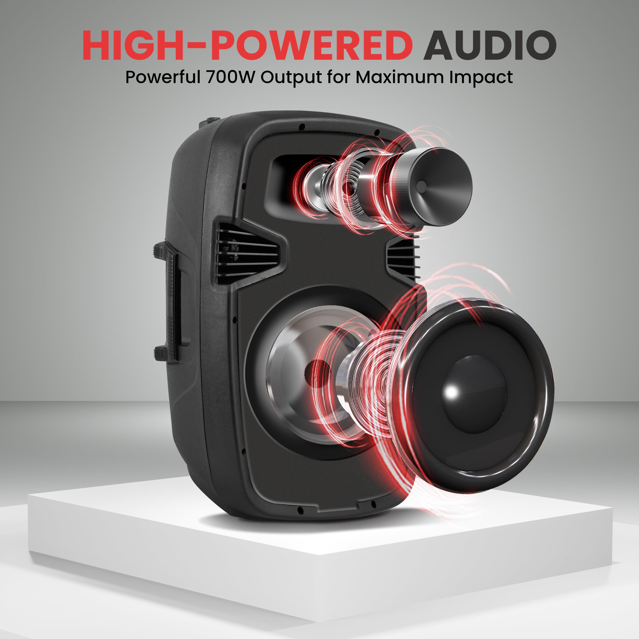 Pyle Wireless Portable PA Speaker System - 1000W High Powered Bluetooth Compatible Active + Passive Pair Outdoor Sound Speakers W/USB SD MP3 AUX - 35mm Mount, 2 Stand, Microphone, Remote