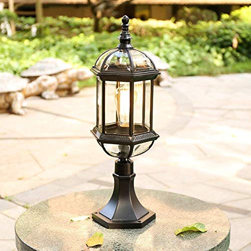 ZZYJYALG European Luxury Glass Post Light IP54 Outdoor Waterproof E27 Garden Light Aluminum Alloy Retro Lantern Home Villa Hotel Pillar Light Courtyard Aisle Street Lamp