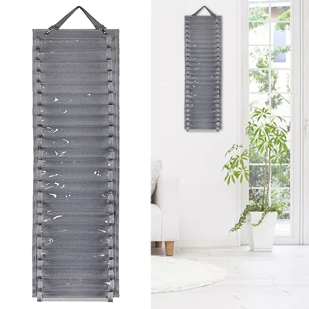 Vinyl Storage Organizer - Vinyl Organizer Rack Over The Door DIY with 48 Roll Compartments Hanging Holder(Grey)