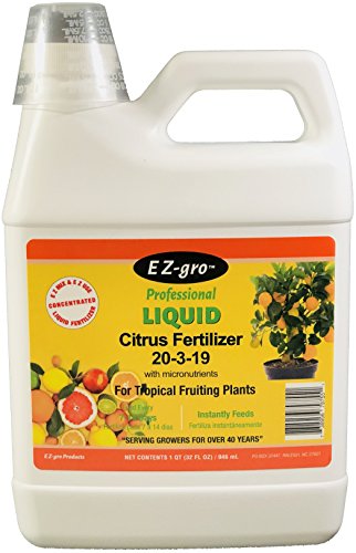 EZ-gro Citrus Tree Fertilizer - Orange, Lemon, Lime, Mango, Avocado - Citrus Fertilizer for Tropical Fruit Trees to Grow More Fruit - Garden-Growing Miracle Nutrients - 1 Qt / 32 fl oz / 946 mL