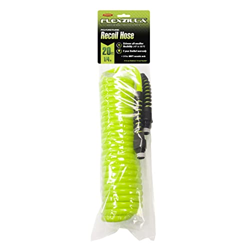 Flexzilla Polyurethane Recoil Air Hose, 1/4 in. x 25 ft., ZillaGreen - LP1425AFZ