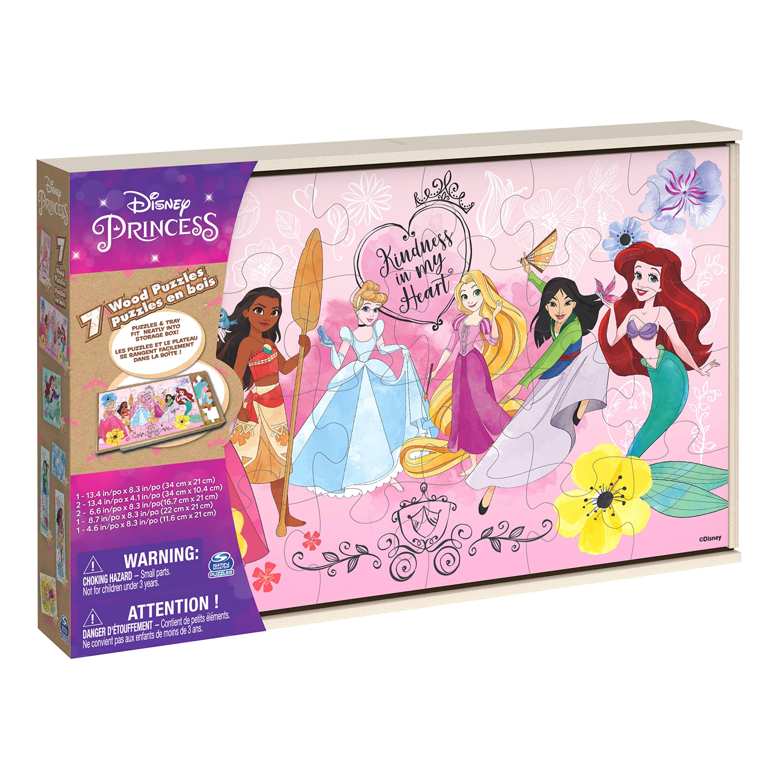 SPIN MASTER GAMES Trolls World Tour Jigsaw Puzzles for Kids, Set of 7 Wood Puzzles with Storage Box, for Families and Kids Ages 4 and up