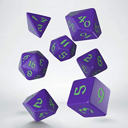 Q-Workshop Classic Runic Purple & Green Dice Set (7)