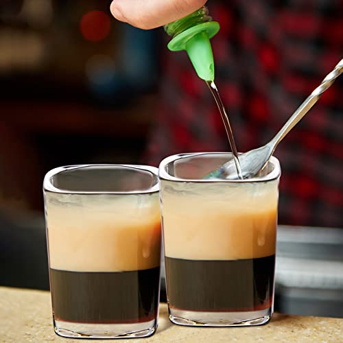 PARACITY Set of 2, Cool Shot Glasses with Heavy Base, Liquid Small Shot Glasses for Espresso Coffee Whiskey Vodka, Gift for Men, 2oz/60ml