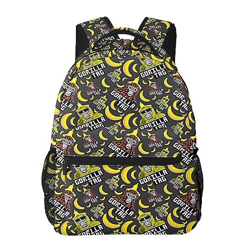 FVGWTVS Boy 3D Printing Gorilla Backpack Cute Cartoon Daily Large Capacity Backpack Gorilla Lightweight Cute Daybag 16 inch