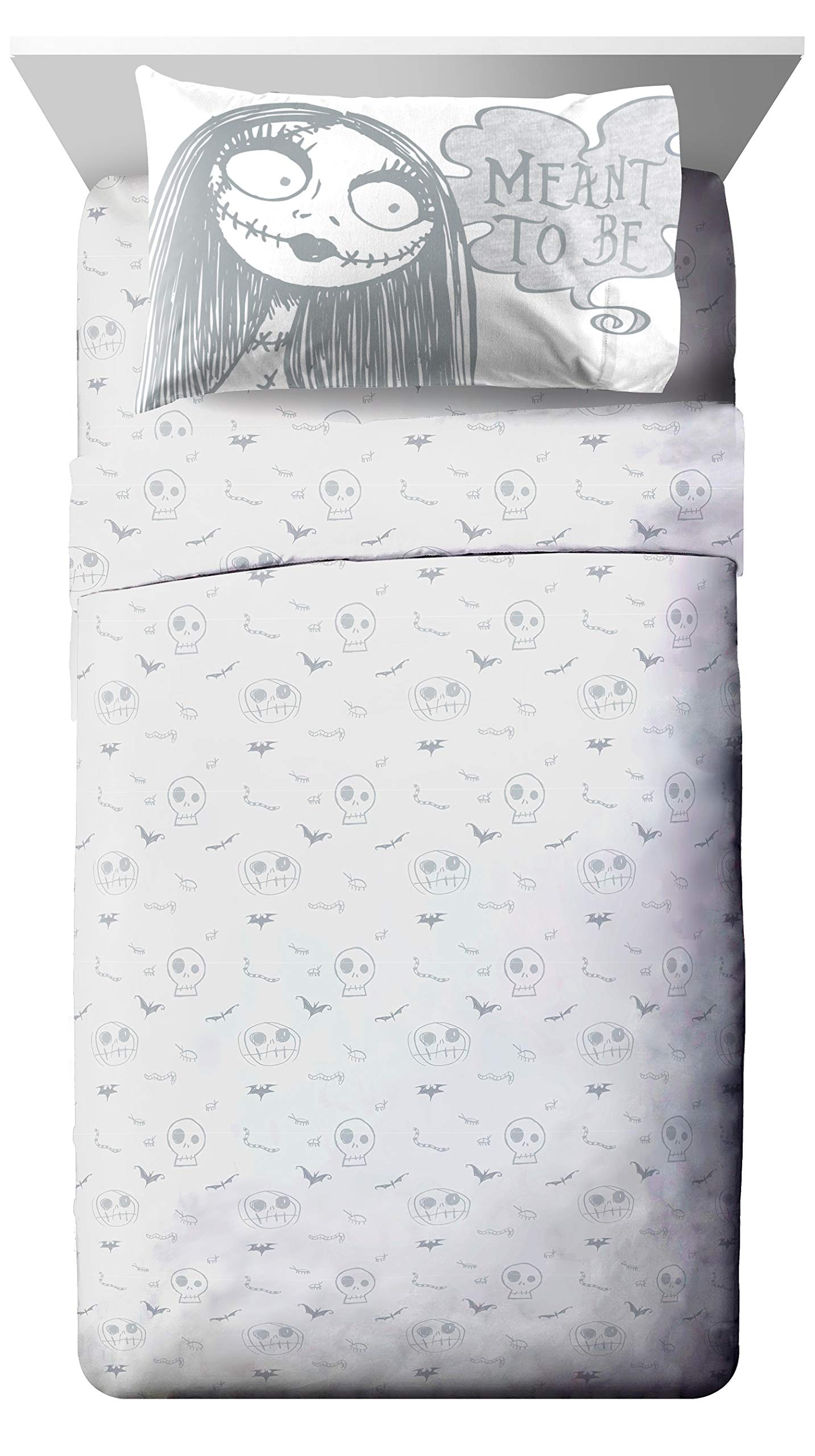 Jay Franco Disney Nightmare Before Christmas Meant to Be 6 Piece Bedroom Set- Includes Twin Bed Set & Window Drapes/Curtains - Super Soft Fade Resistant Microfiber Bedding (Official Disney Product)