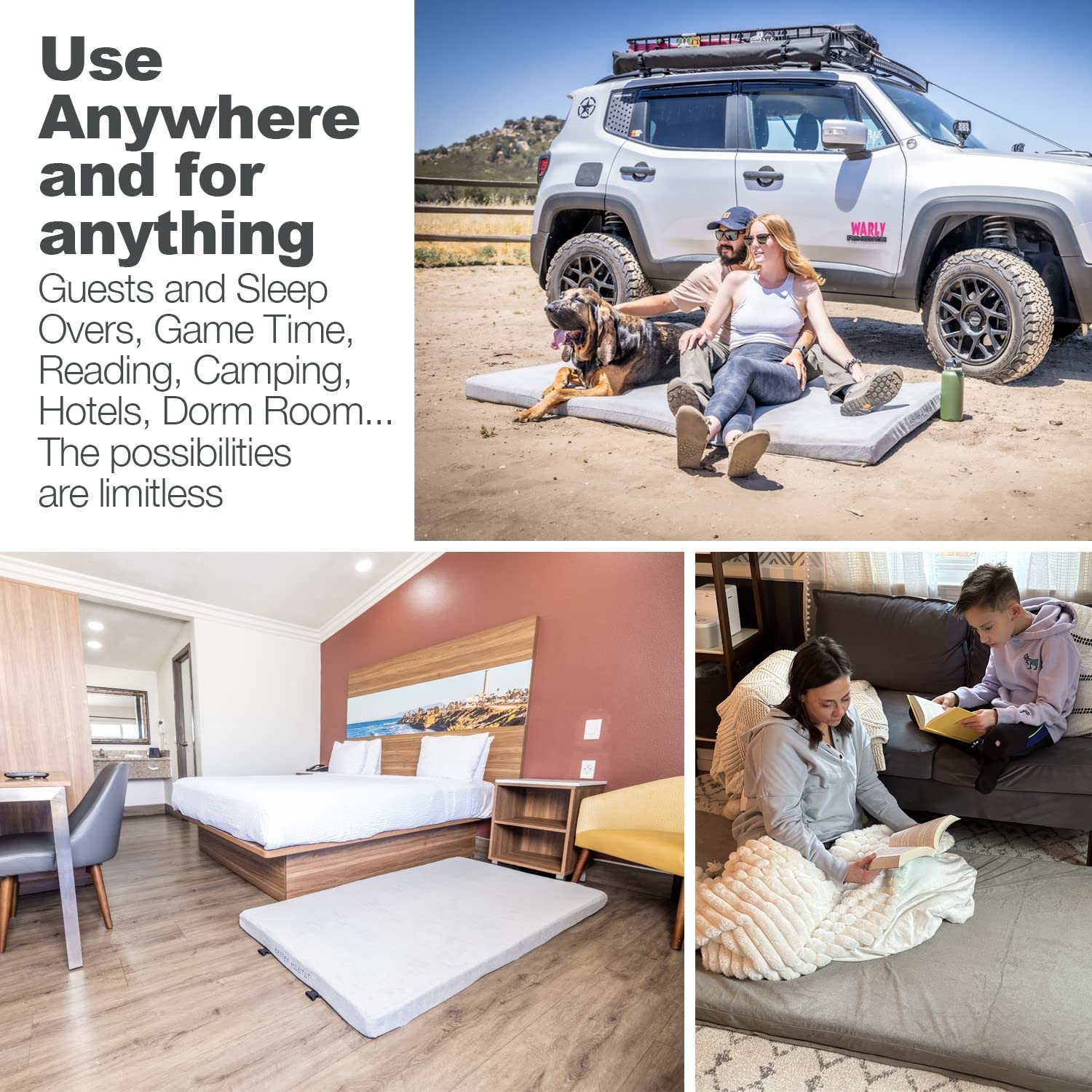 Better Habitat SleepReady Portable Floor Bed | 3 inch 100% CertiPUR-US Memory Foam | Twin, Single | Sleeping Pad, Camping Mattress | Roll Out, Foldable, Waterproof Cover, Travel Bag | 1 yr Warranty…