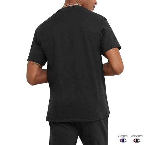Champion Mens T-shirt, Classic Graphic Soft And Comfortable For Men, Script Logo (Reg. Or Big & Tall), Black Script, Small US