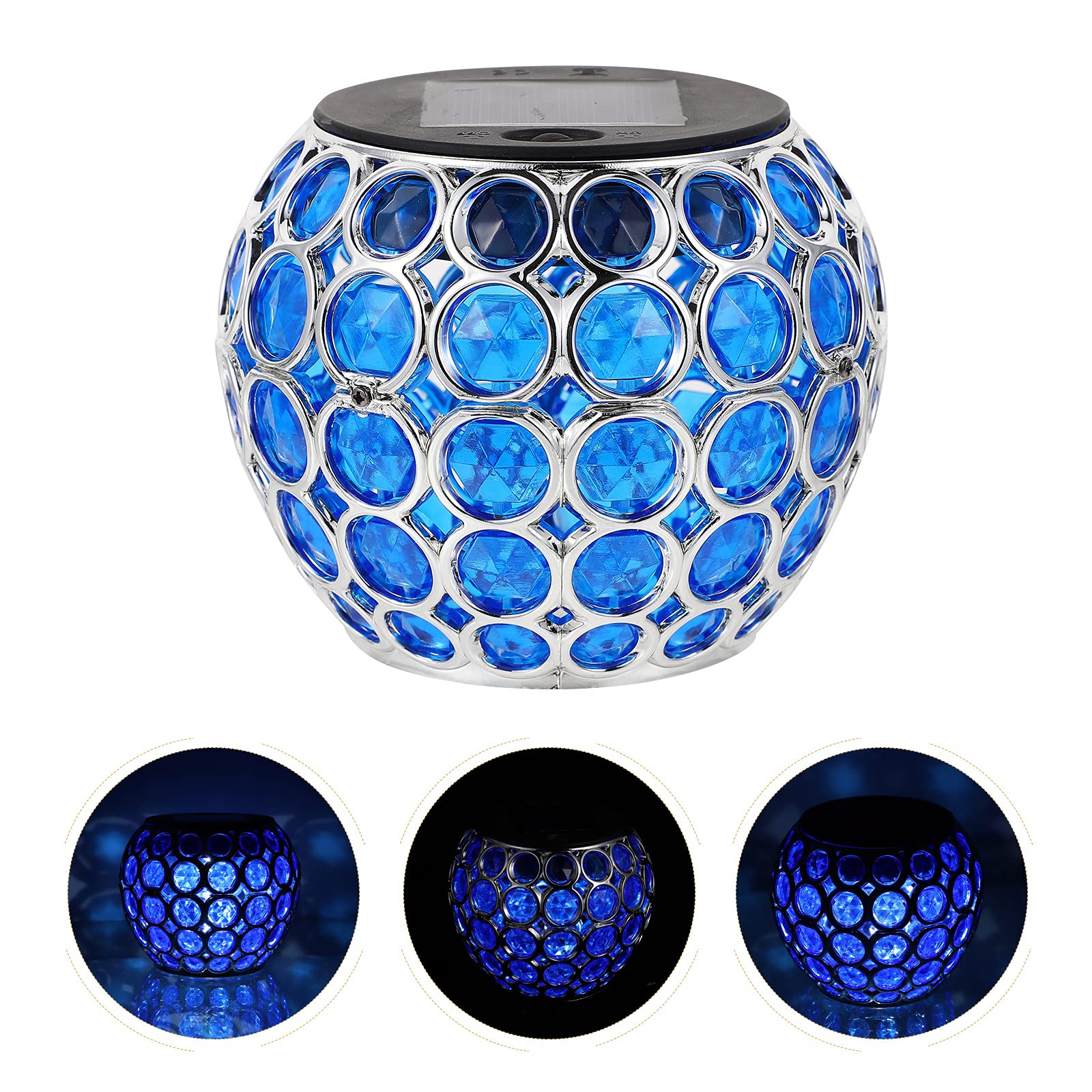 Uonlytech 1pc Outdoor Solar Pendant Lamp Decor Hollow- Out Lamp Decor