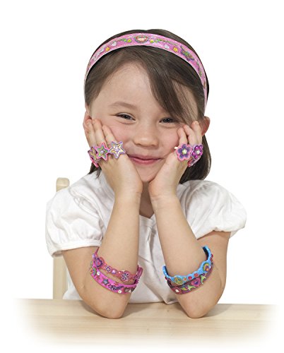 Melissa & Doug Design-Your-Own Jewelry-Making Kits - Bangles, Headbands, and Bracelets - DIY , Decorate With Stickers, Crafting Set For Kids Ages 4+