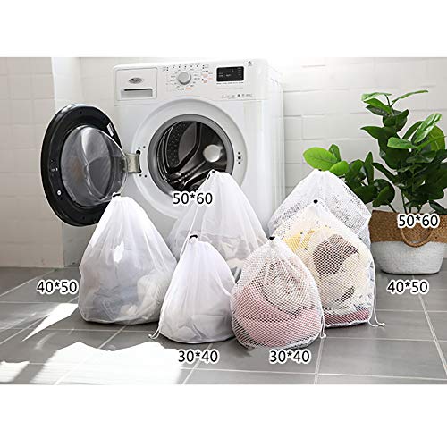 Ochine Mesh Laundry Bags Washing Bag for Delicates, Travel Storage Organize Bag Machine Clothing Wash Bags with Locking Drawstring Closure for Bra, Lingerie, Underwear, Socks, Clothes (1 Pack)
