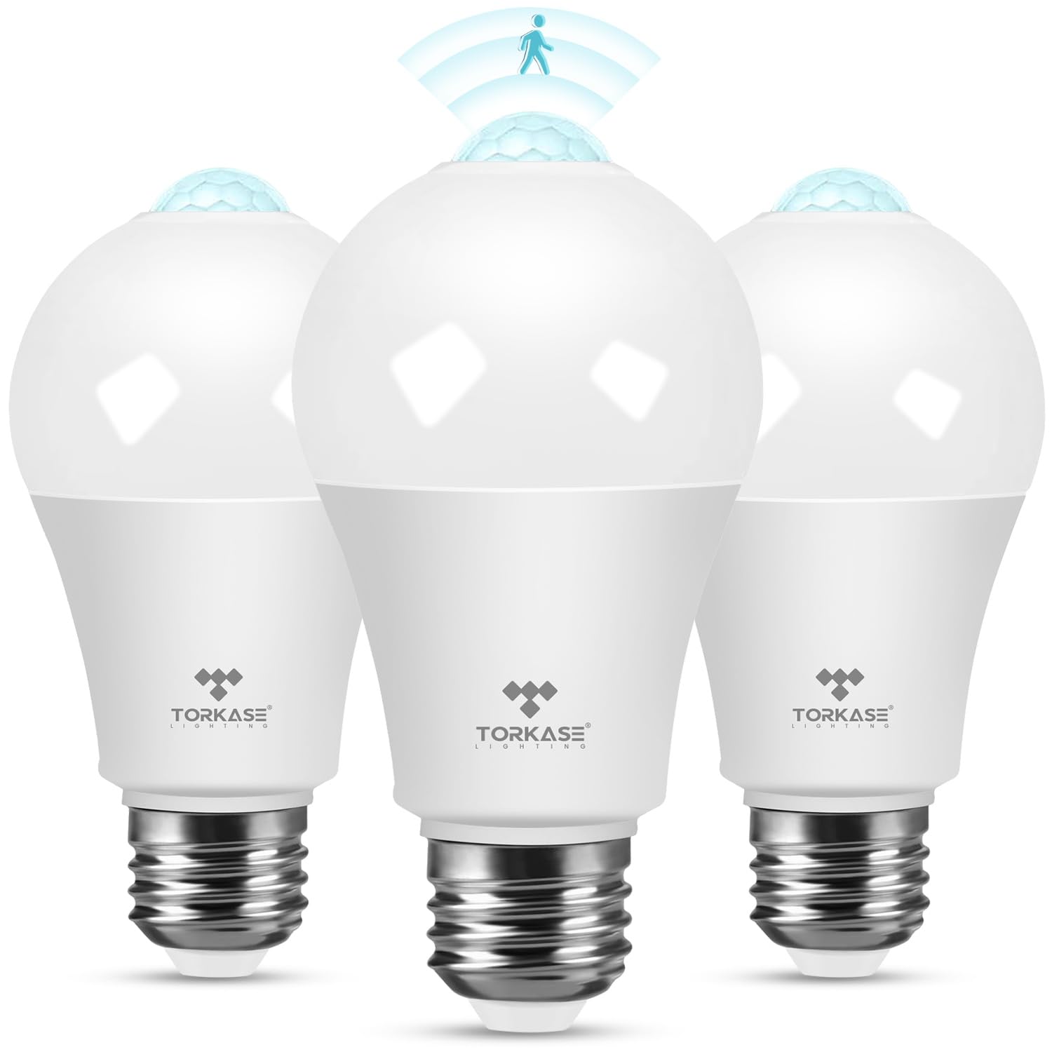 Motion Sensor Light Bulbs, 13W (100Watt Equivalent), Motion Activated Dusk to Dawn Security LED Bulb, 5000K Daylight, Energy-Efficient, for Indoor and Outdoor Lighting, Porch, Stairs, Hallway 3Pack