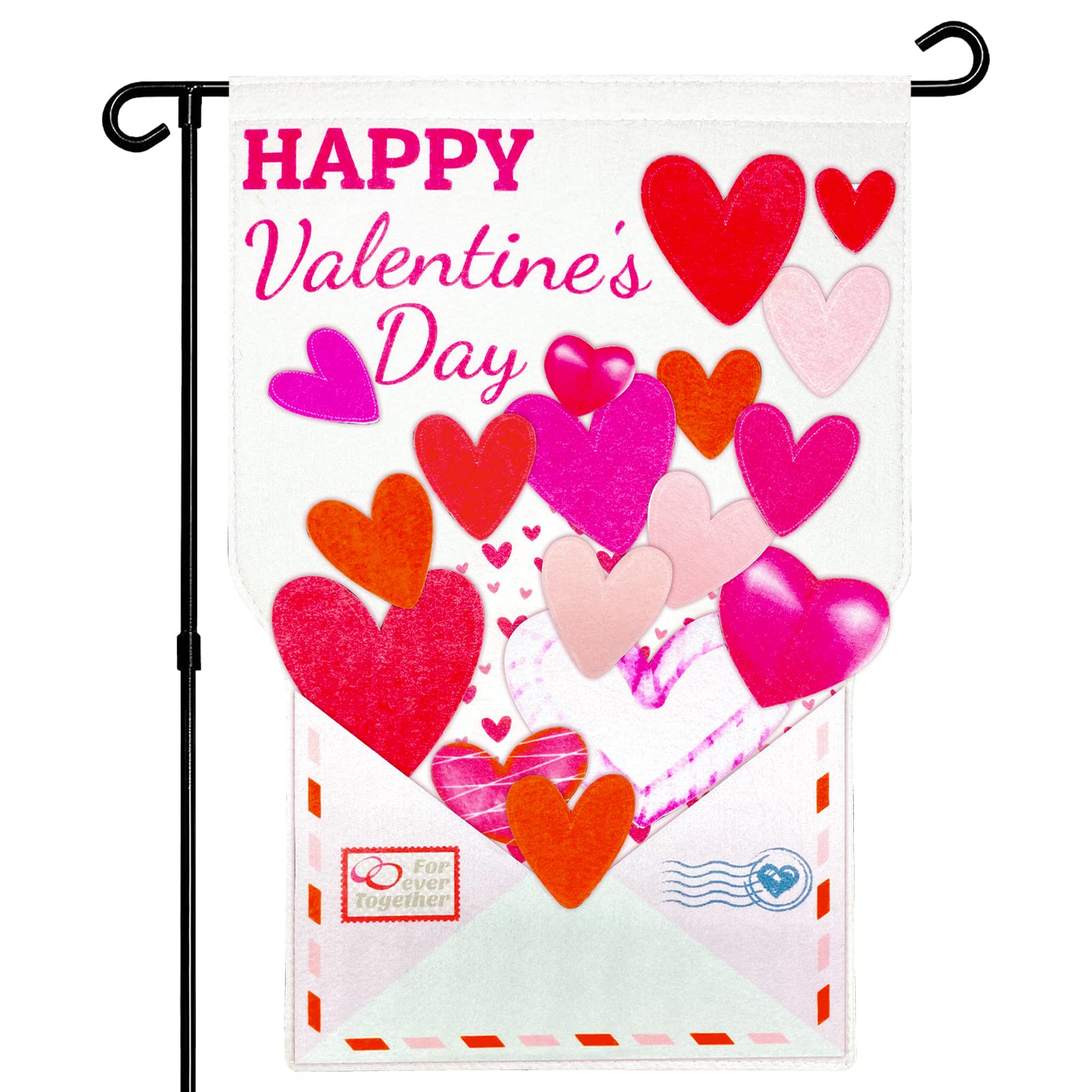 Valentines Day Decoration Felt Flag Valentines Day Gifts for Him Her Valentines Hanging Sign Door Decor Wall Decoration Envelope of Wishes Door Decor for Home and Garden