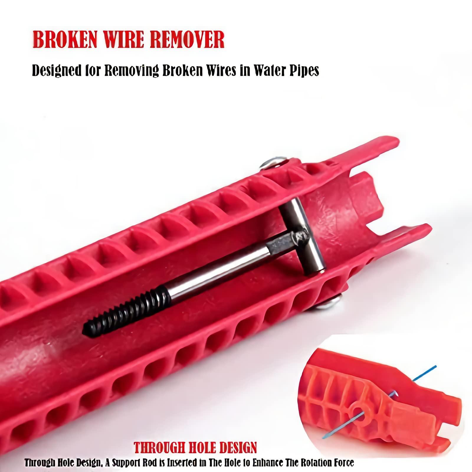 Faucet and Sink Installer Tool,8 in 1 Faucet and Sink Installer Multi Tool,Multi-Purpose Plumbing Tool Multifunctional Repair Installation Hand Tools For Toilet Bowl/Sink/Kitchen(One-way Red)