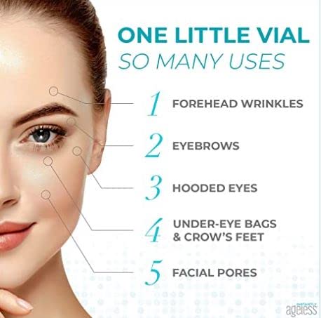 Instantly Ageless Facelift in A Box - Instant Eye Bag Remover Puffiness -1 Box of 25 Vials with Free Quest Skincare Jade Roller for Face- Instant Under Eye Bags Remover - Instant Wrinkle Remover