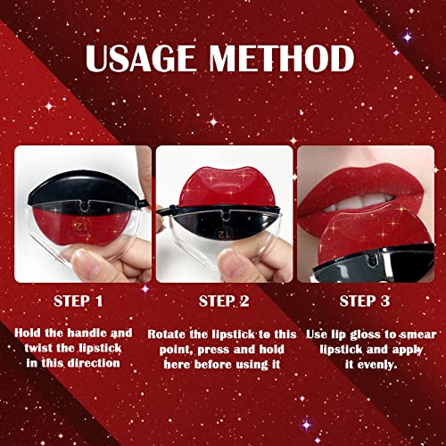 DAGEDA 3 Colors Lazy Lipstick, Pearl Lipstick Magic Color Changing Lipstick, Labiales Magicos Long Lasting Moisturizing Lipstick, Not Fade Lip Shape Lipstick for Lazy People(Color A)