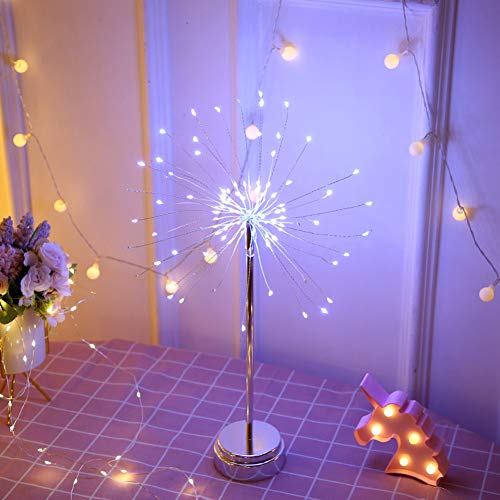 Valentine's Day Carnival xianshi Fireworks Lights, LED Light, Flexible Energy Saving Warm White for Wedding Decoration Courtyard Corporate Parties Garden Home(White Light)