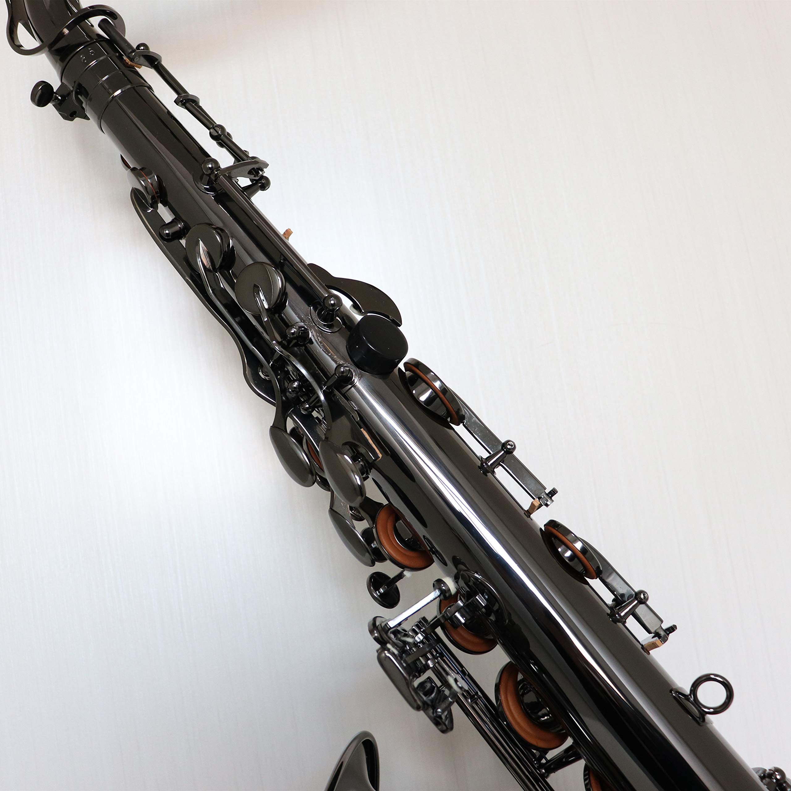 JodyBlues JTS-802 Tenor Saxophone Bb Professional Black lacquered Tenor Sax with Cleaning Cloth,Gloves, Carrying Case, Mouthpiece, Neck Straps,Reeds