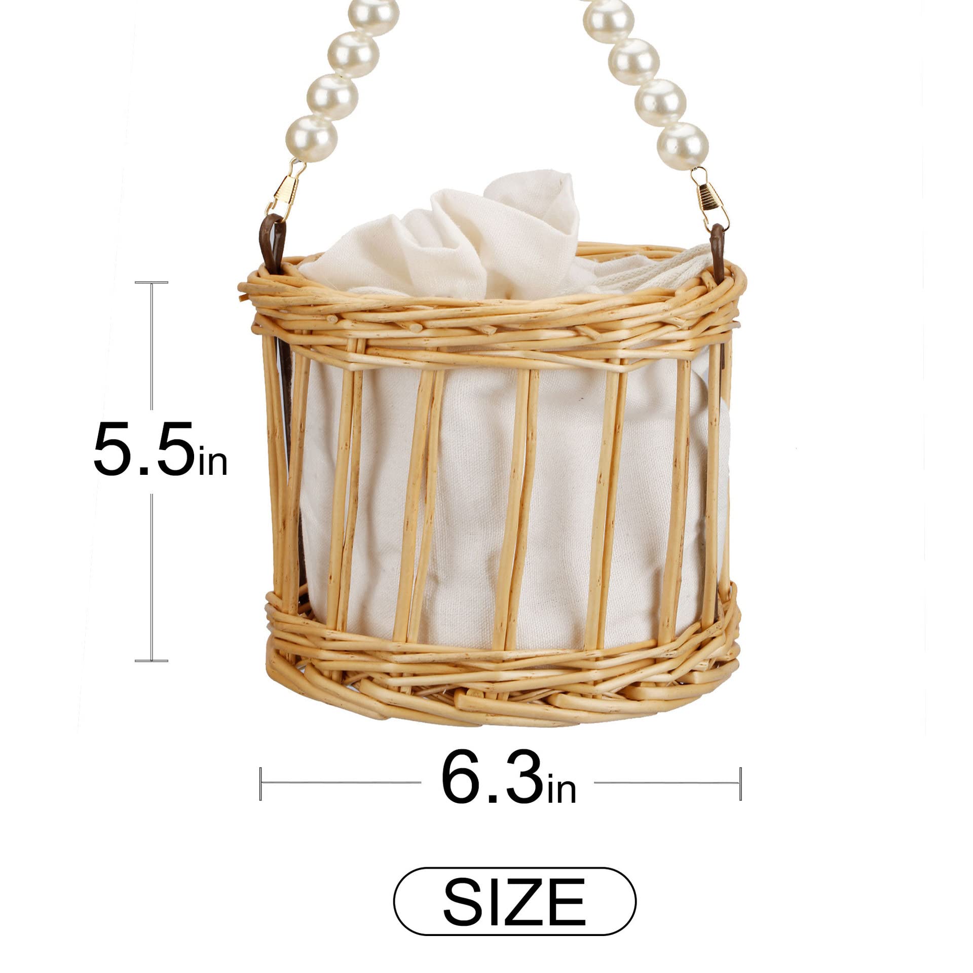 Wicker Purse Handbag Round Crossbody Bag For Women Summer Beach Straw Phone Tote
