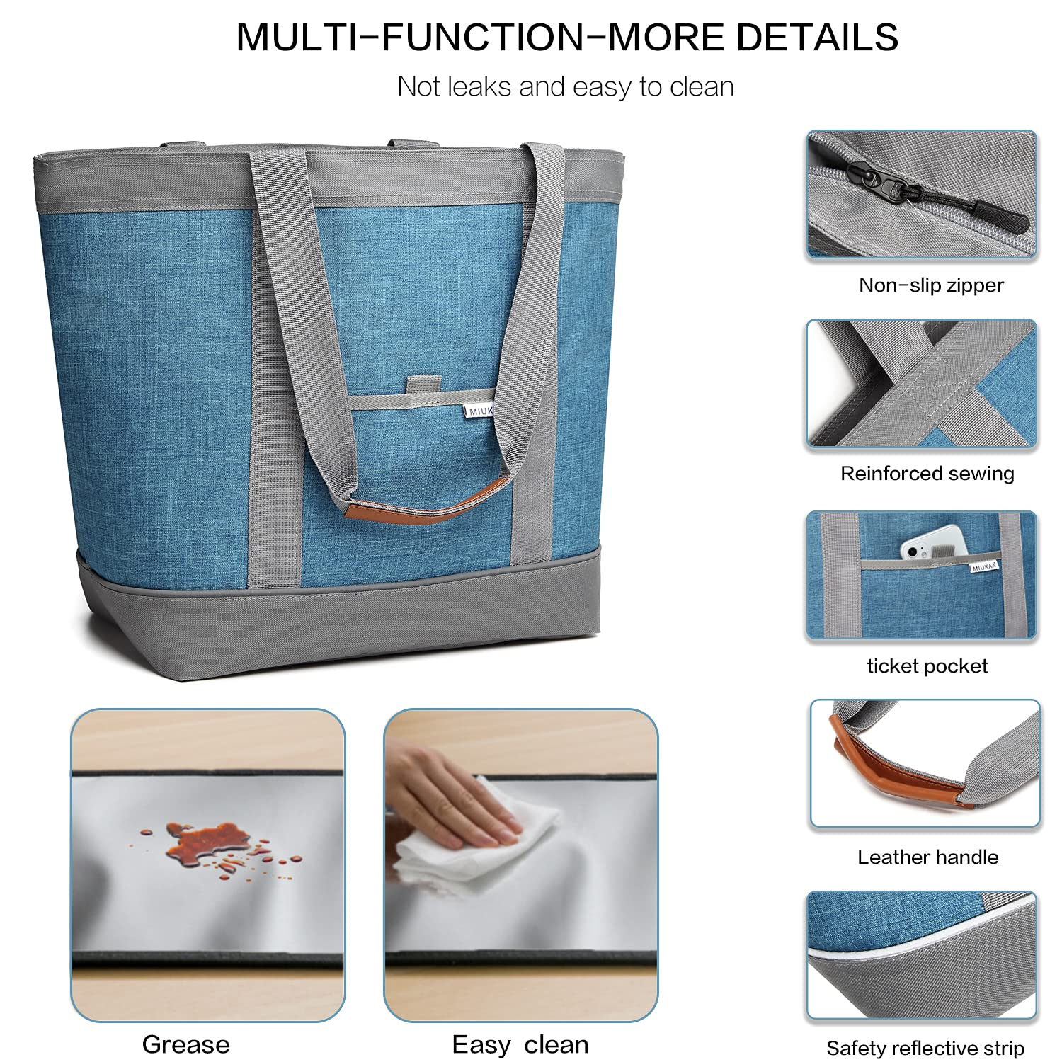 Insulated Cooler Bag - Reusable, Thermal Foam Insulation for Hot/Cold Food, Ideal for Delivery, Travel, and Picnics