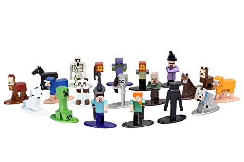 JADA Toys Minecraft 1.65"" Die-cast Metal Collectible Figures 20-Pack Wave 5, Toys for Kids and Adults, 32023, Brown
