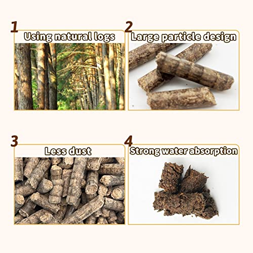 PINVNBY 2.2LBS Small Animals Pellet Litter, Natural Wood Pellets Bedding for Hamster Bunny Rabbit Squirrel Dragon Cat Hedgehog Guinea Pig Flower Mouse